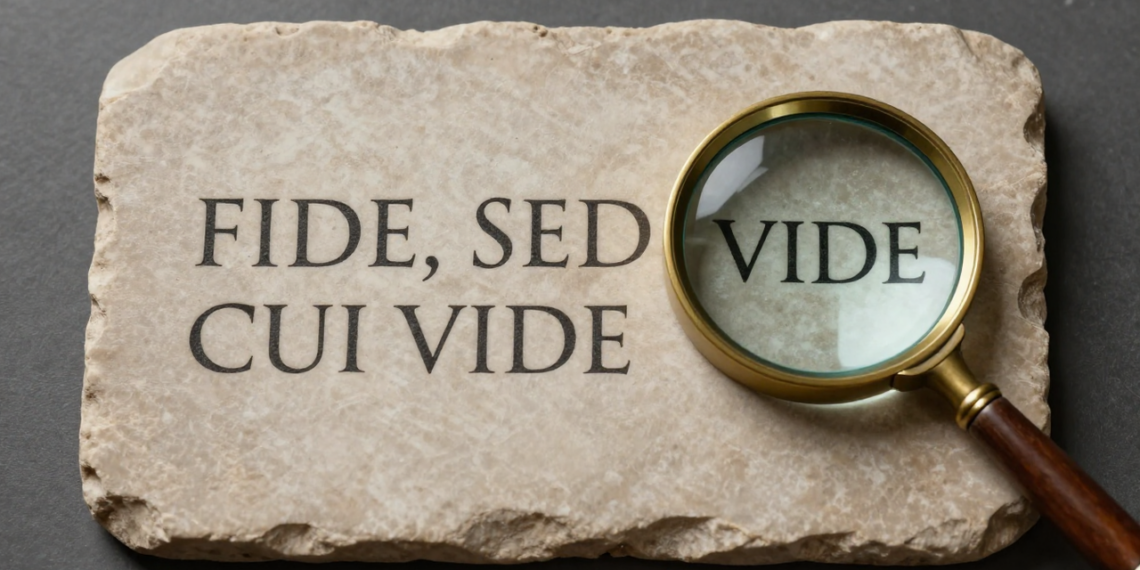 O que significa 'Fide, sed cui vide', a frase que ensina a confiar, mas ...